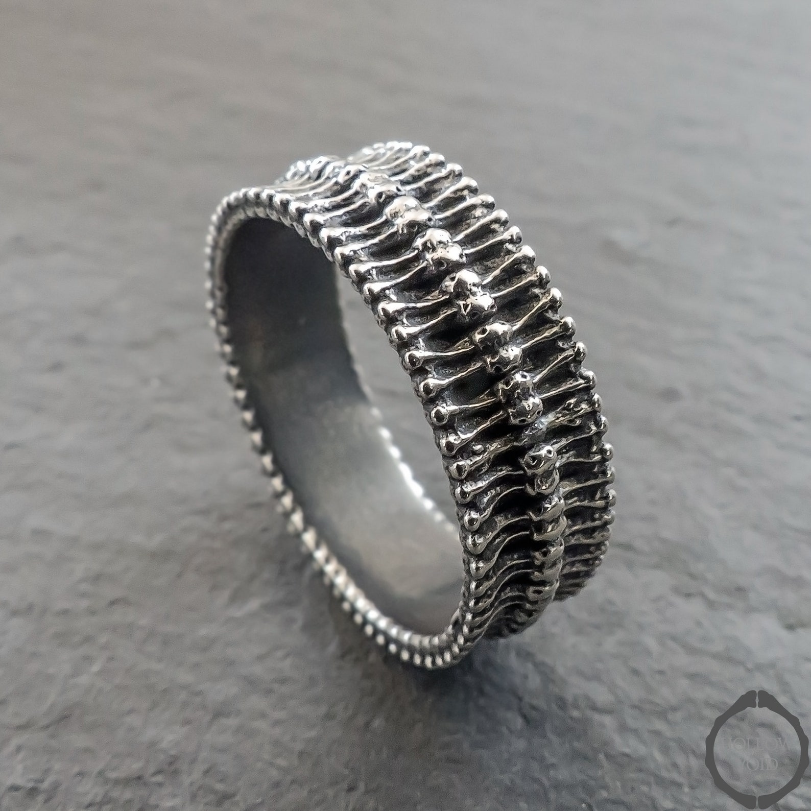 Gothic Silver Spine Ring Bones Repeat in This Dark HR Giger - Etsy