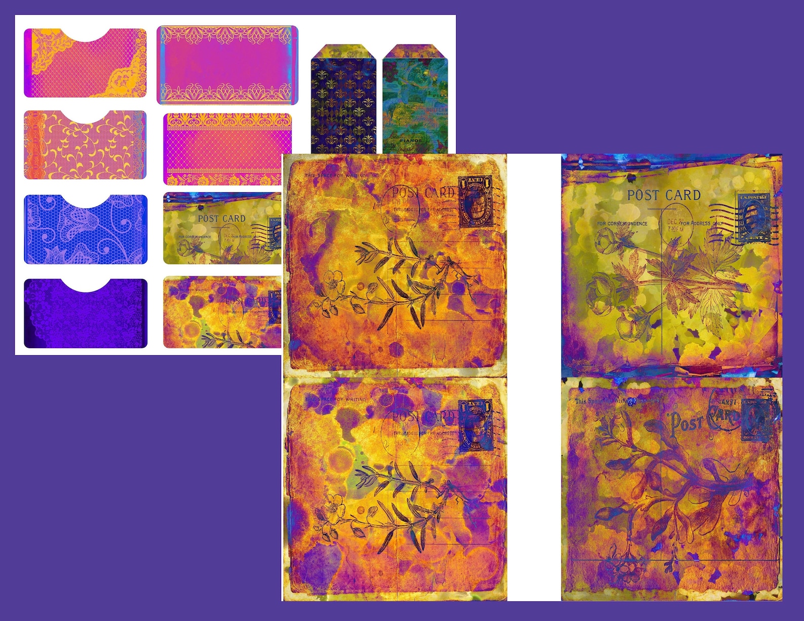 Collage Pages, Digital, Download, Printable, Junk Journal, Ephemera ...