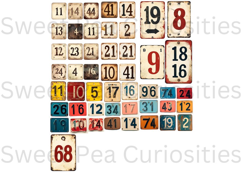 Junk Journal, Printable, Labels, Numbers, Mixed Media, Download ...