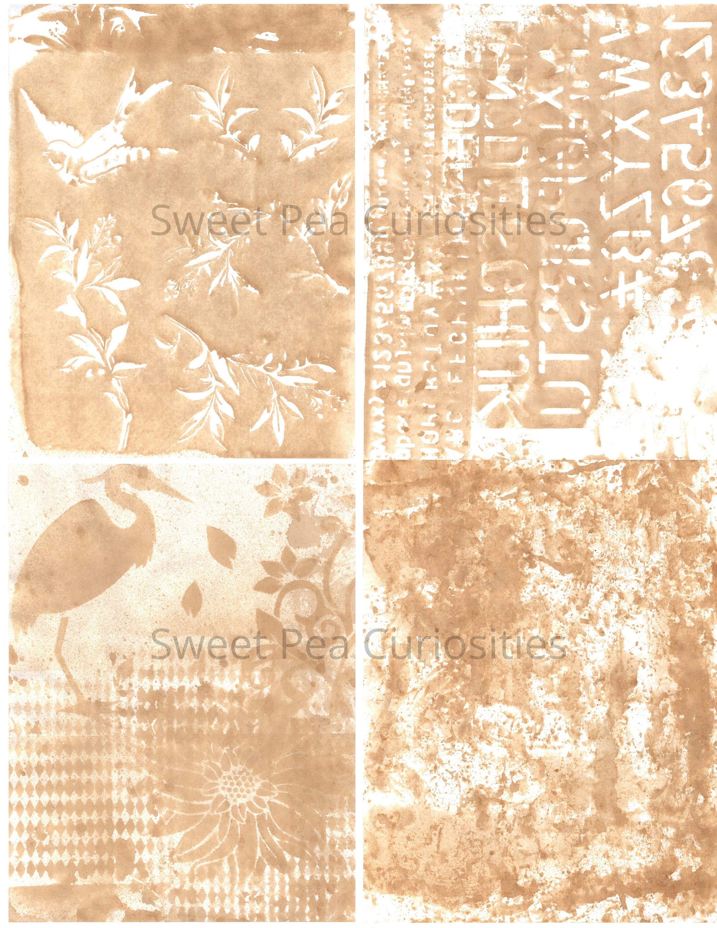 Junk Journal 30 Papers Coffee Dyed Pattern Paper Junk | Etsy