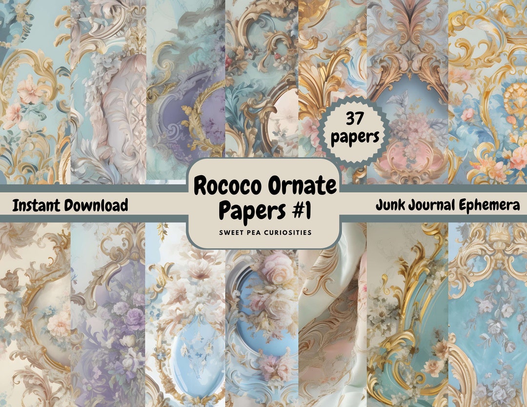 Rococo Printable Download Digital Junk Journal Supplies - Etsy