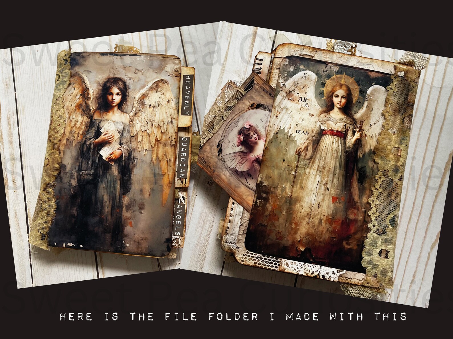 Heavenly Angel ,paper, File Folders, Pockets, Tags, Kit, Digital ...