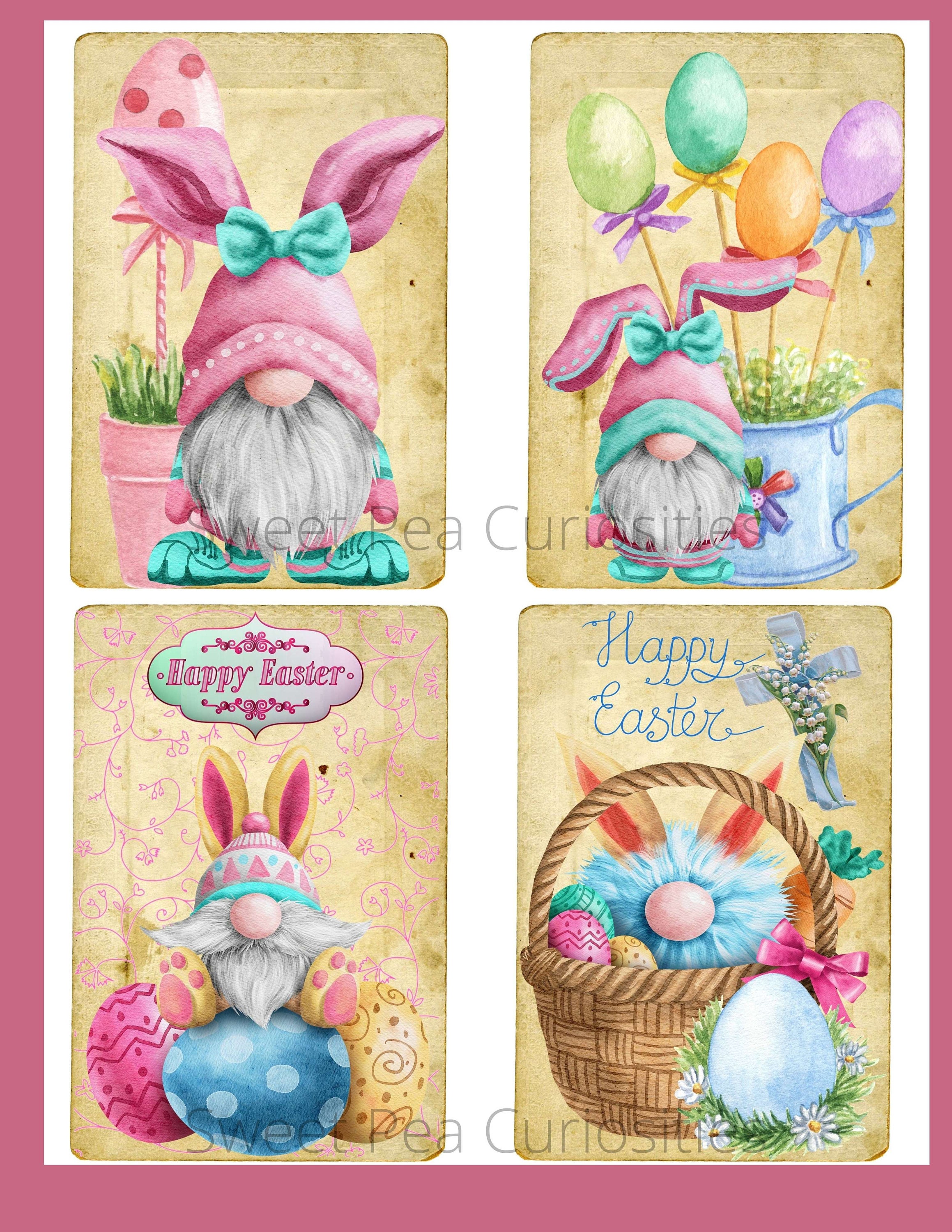 Easter Gnome Cards Junk Journal Digital Download - Etsy