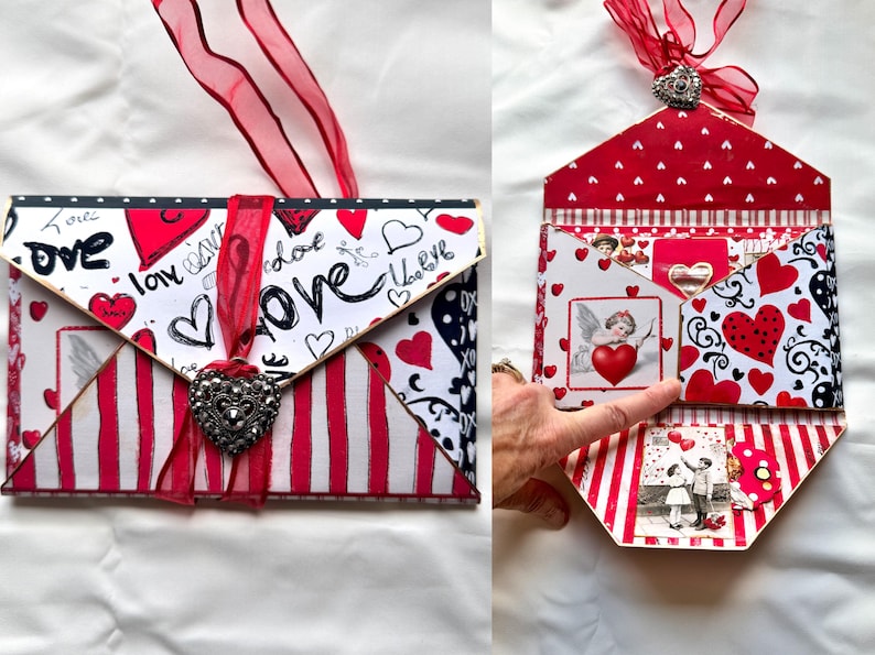Valentine, Love, Envelope, Folio, Junk Journal Kit, Digital, Download ...