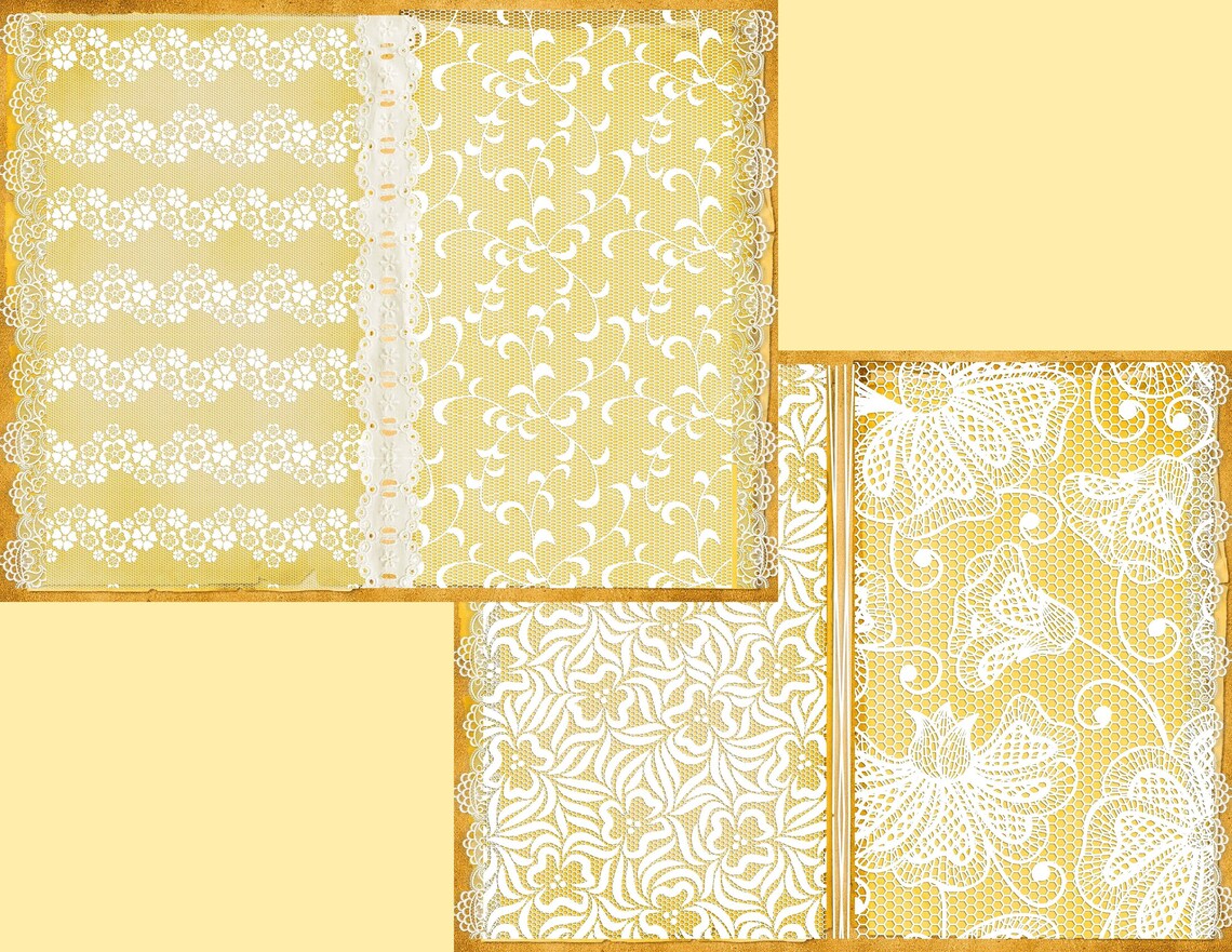 Yellow Lace Printable Digital Download Junk Journal | Etsy