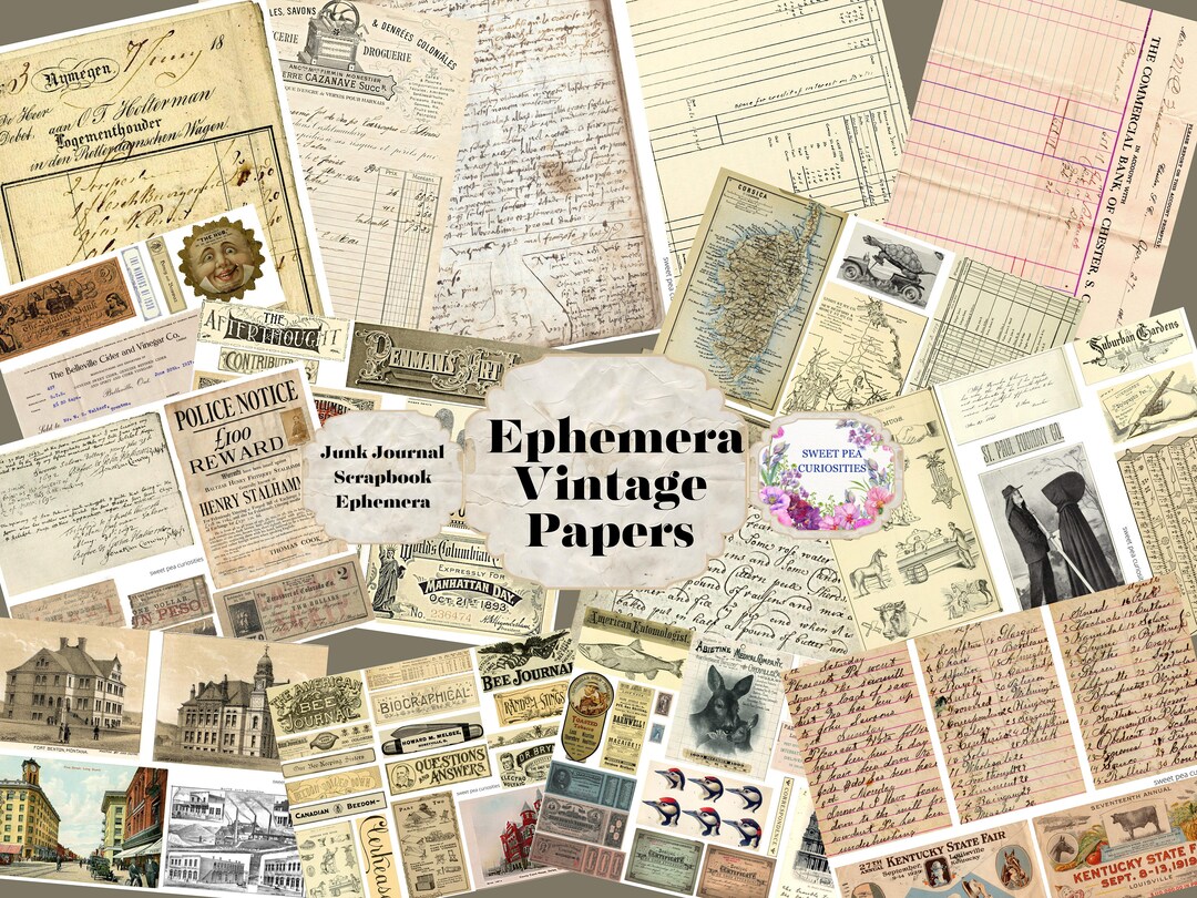 Junk Journal Kit, Collage Paper, Junk Journal, Mixed Media, Ephemera ...