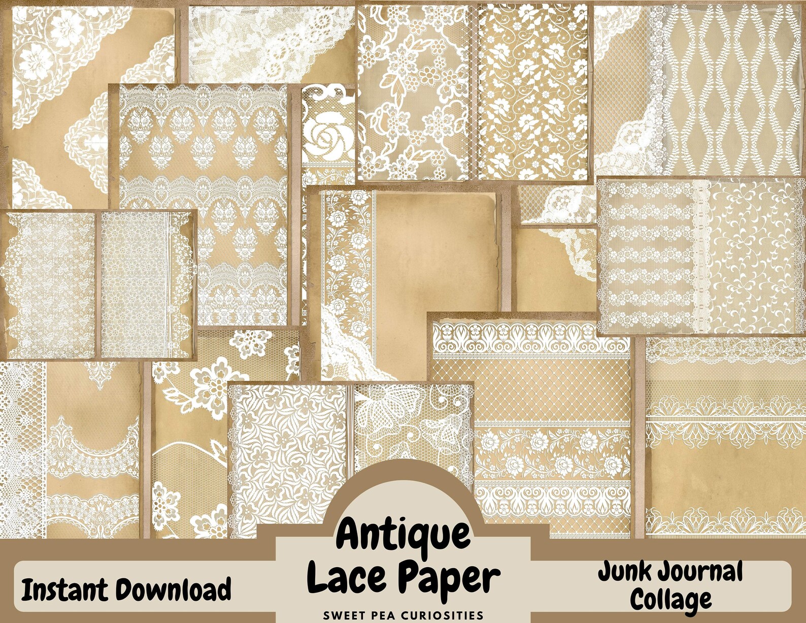 Antique Lace Printable Digital Download Junk Journal | Etsy