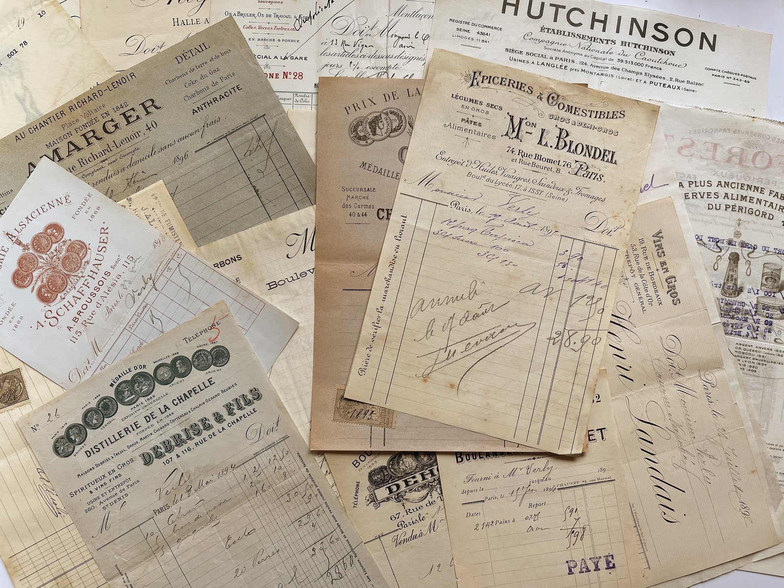 22 French Invoices Receipts Digital Download Junk Journal - Etsy