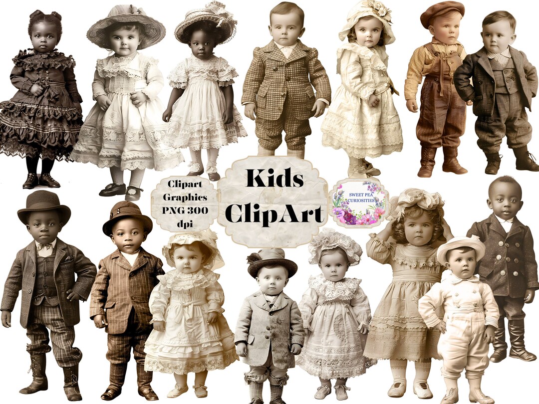 Vintage Kids, PNG, Clipart, Paper, Digital, Download, Printable, Junk ...