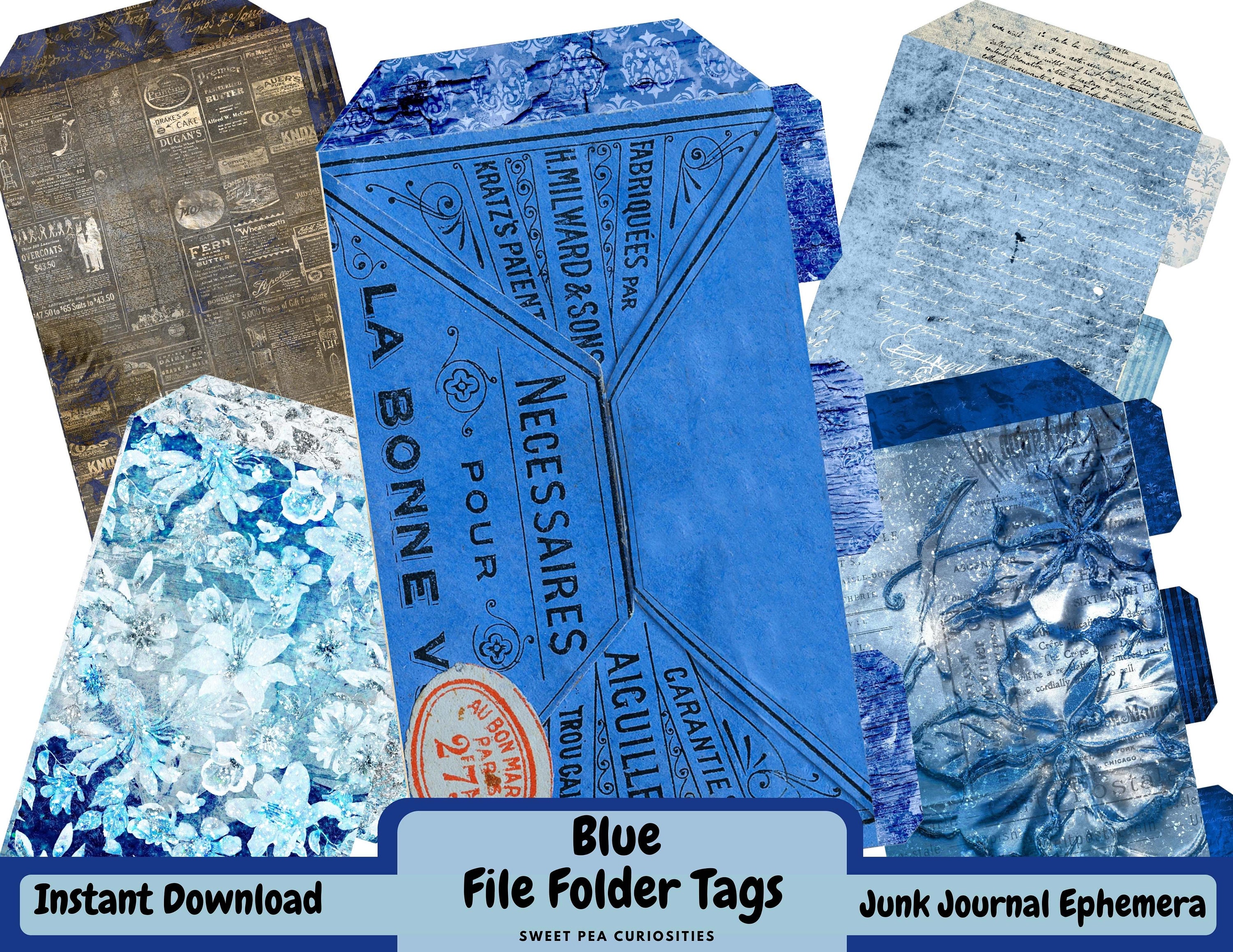 File Folder Tags Digital Download Printable Junk Journal - Etsy