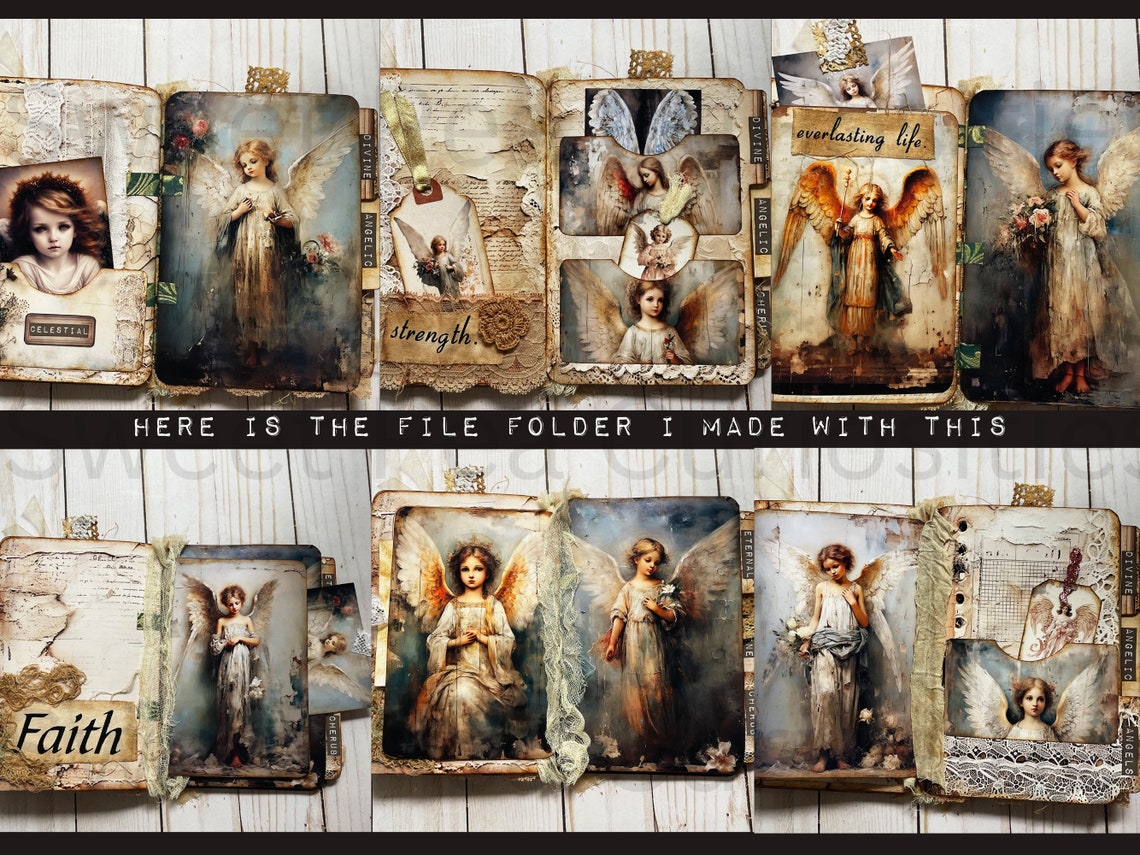 Heavenly Angel ,paper, File Folders, Pockets, Tags, Kit, Digital ...