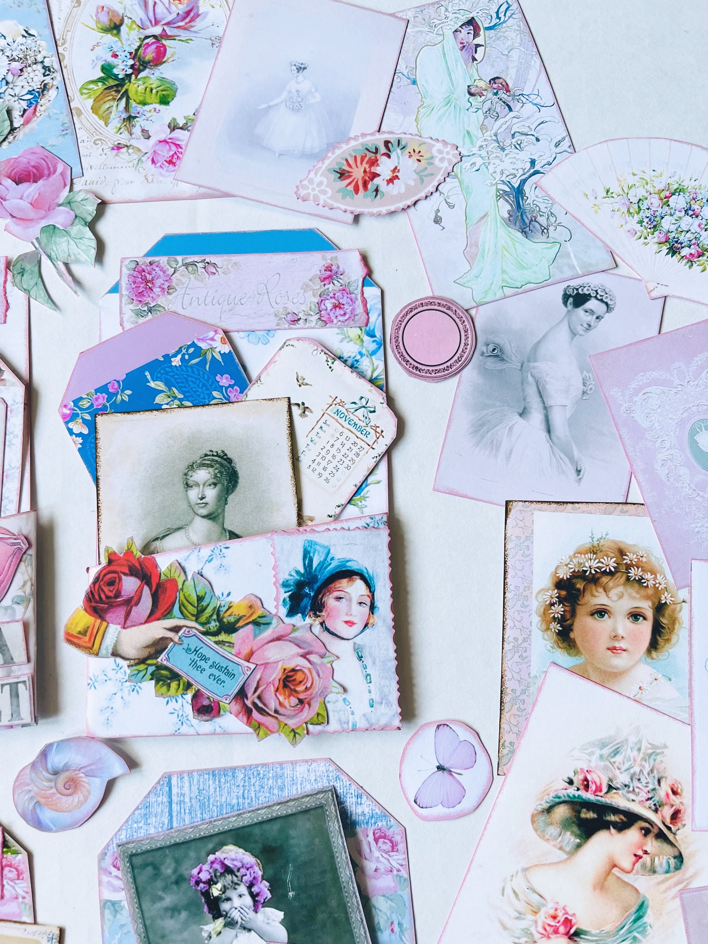 Shabby Chic Pocket Tags Loaded Envelope Junk Journal Kit - Etsy