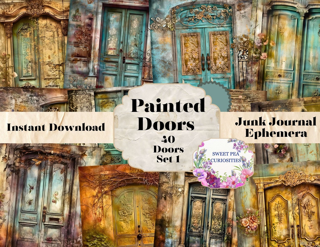 Junk Journal, Grungy Painted Doors, Printable, Digital, Download, Kit ...