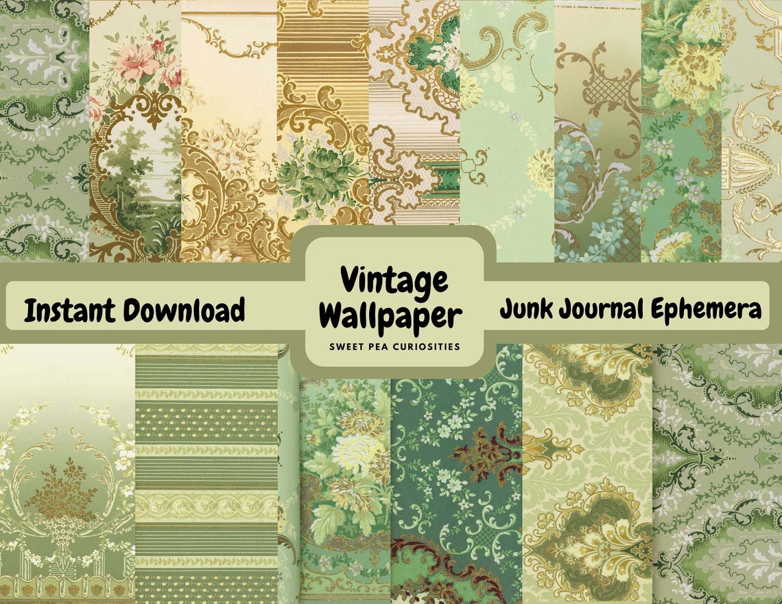 Vintage Wallpaper Digital Download Printable Junk Journal - Etsy