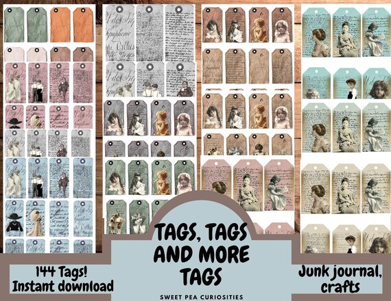 Junk Journal Kit Tags Junk Journal Mixed Media Ephemera - Etsy
