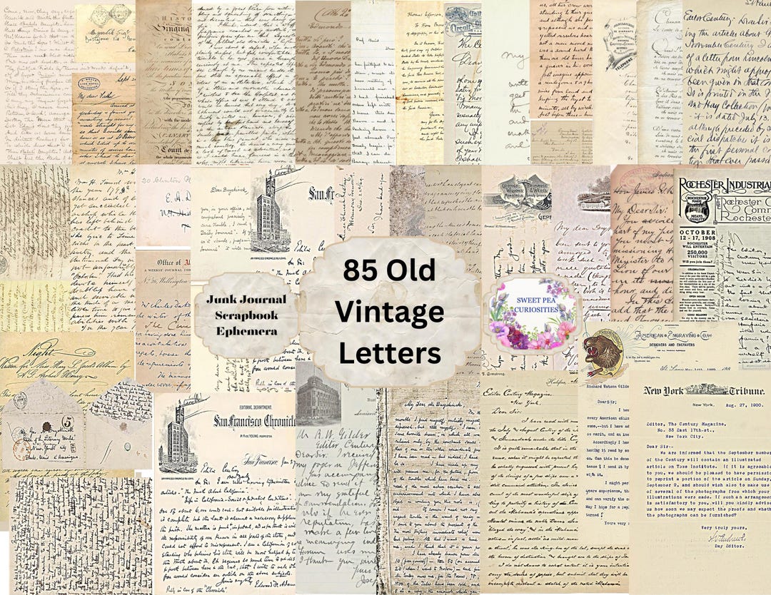 84 Vintage, Letters, Telegrams, Junk Journal Ephemera, Junk Journals ...