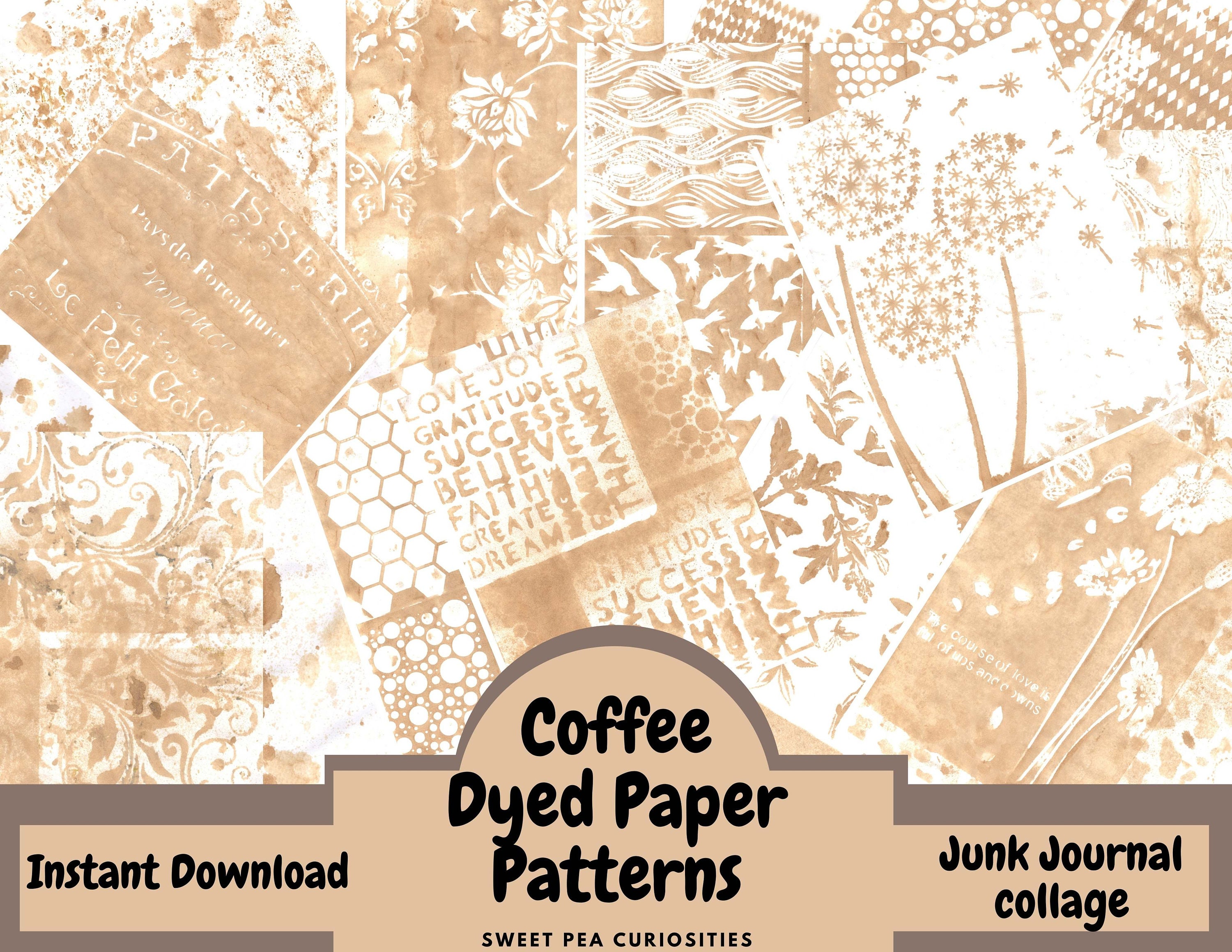 Junk Journal 30 Papers Coffee Dyed Pattern Paper Junk | Etsy