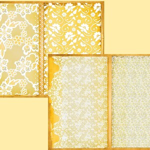 Yellow Lace, Printable, Digital, Download, Junk Journal, Collage ...