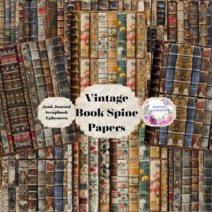 Vintage, Book, Spines, Junk Journal, Digital, Download, Printable ...