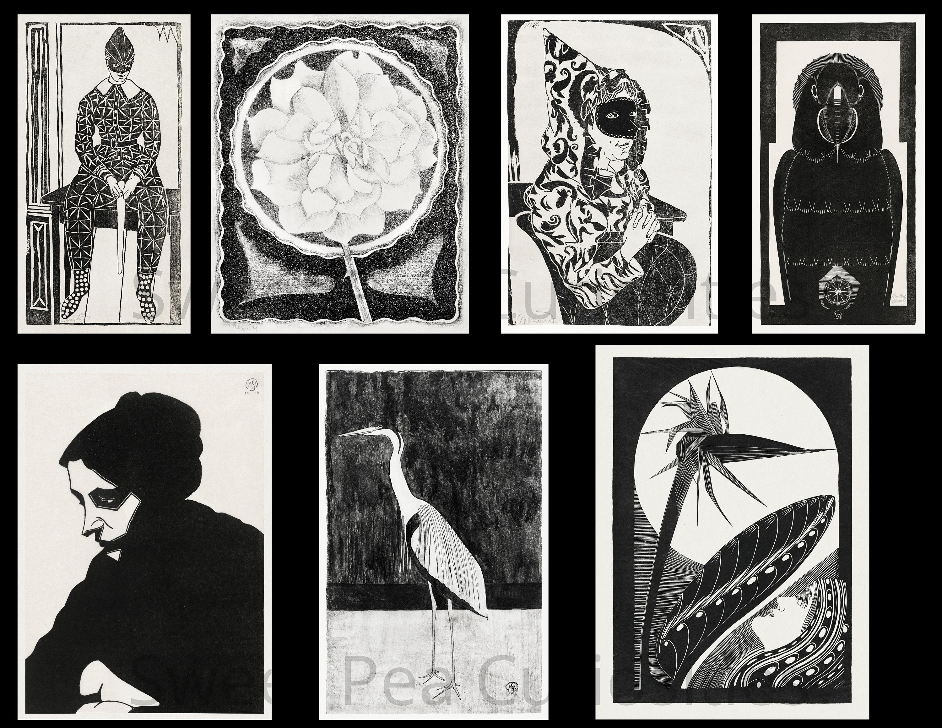 Black and White Ephemera Digital Download Printable - Etsy