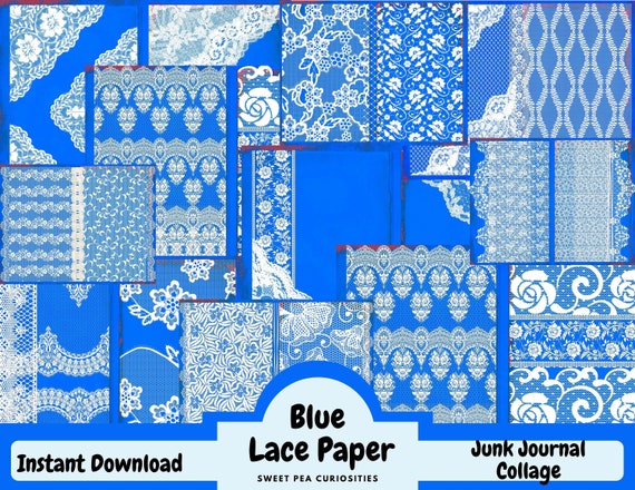 Blue Lace Printable Digital Download Junk Journal | Etsy