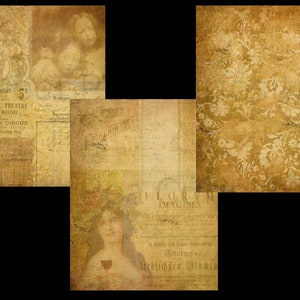 Vintage Paper, Digital, Download, Printable, Junk Journal Supplies ...