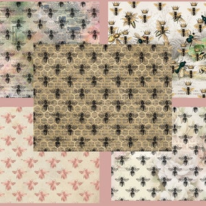 Bee, Collage, Papers, Digital, Download, Printable, Junk Journal ...