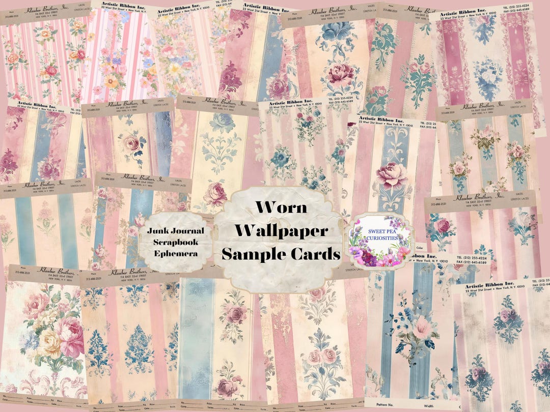Vintage Wallpaper, Junk Journal Kit, Digital, Download, Printable, Junk ...