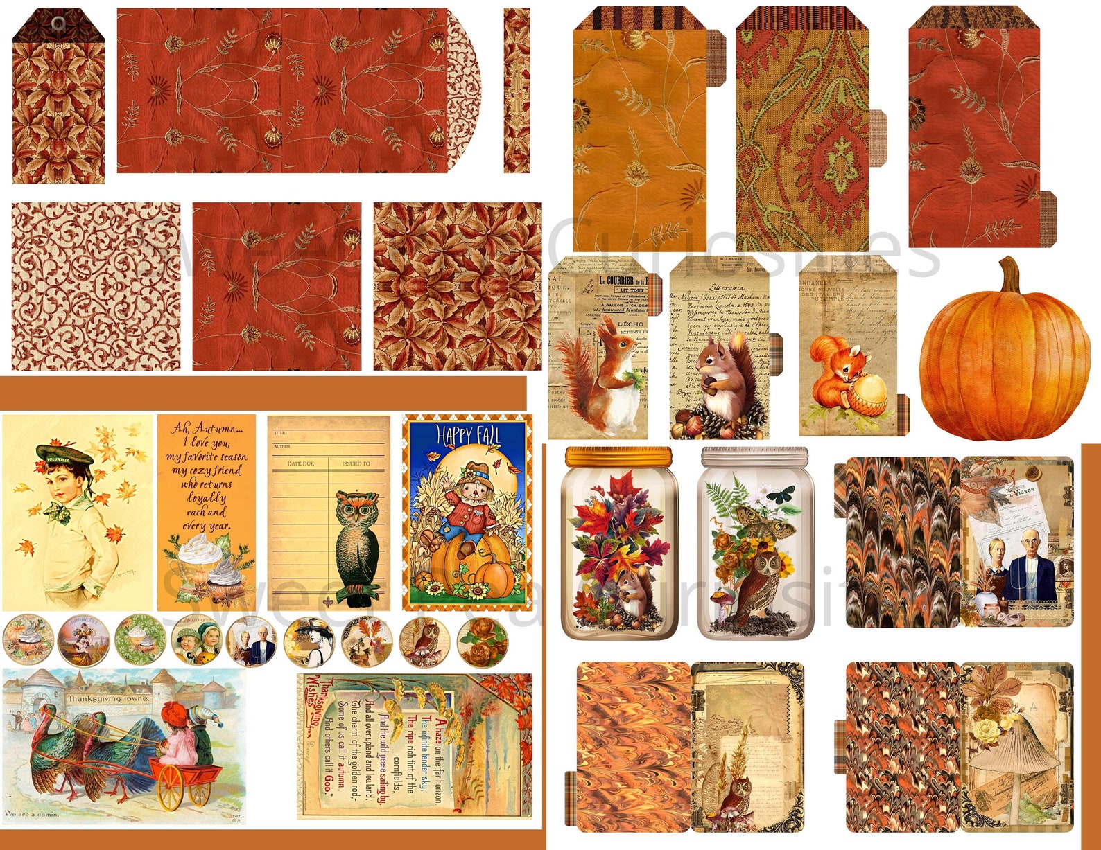 Fall Junk Journal Kit Digital Download Printable Junk - Etsy