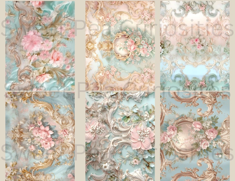 Rococo, Printable, Download, Digital, Junk Journal, Supplies, Shabby ...