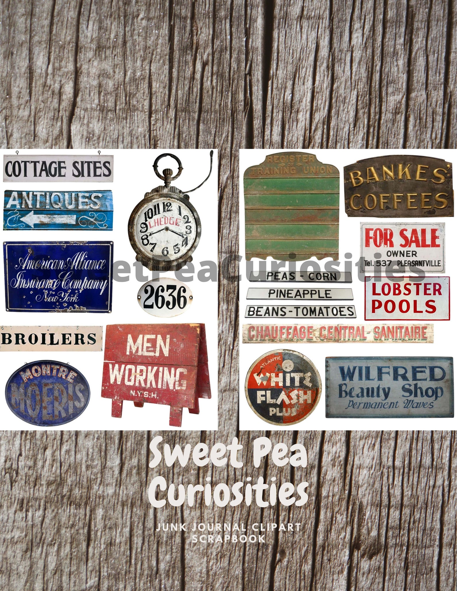 Junk Journal, Vintage Signs, Junk Journal Kit, Scrapbook, Mixed Media ...