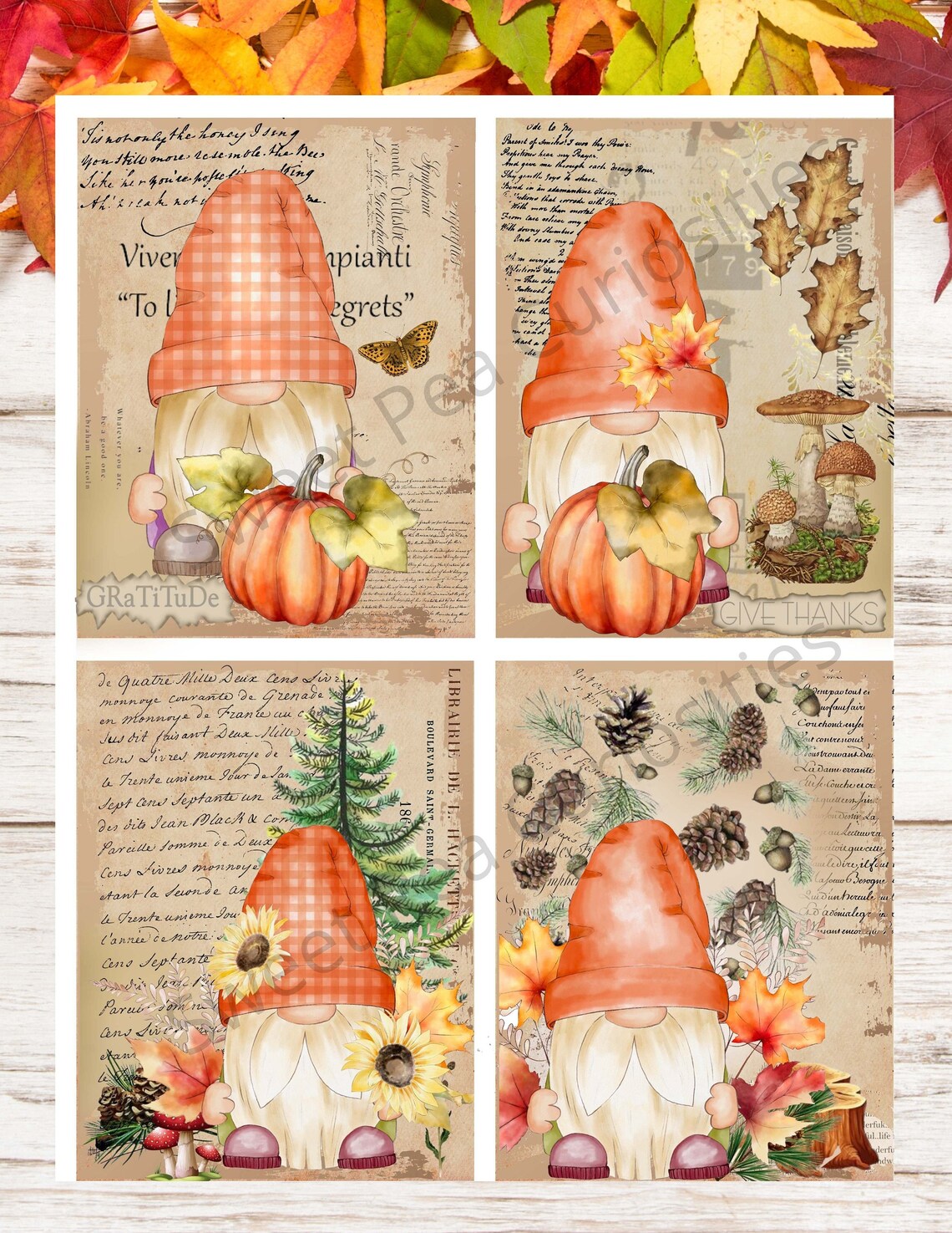 Fall Journal Cards Collage Paper Junk Journal Mixed Media - Etsy