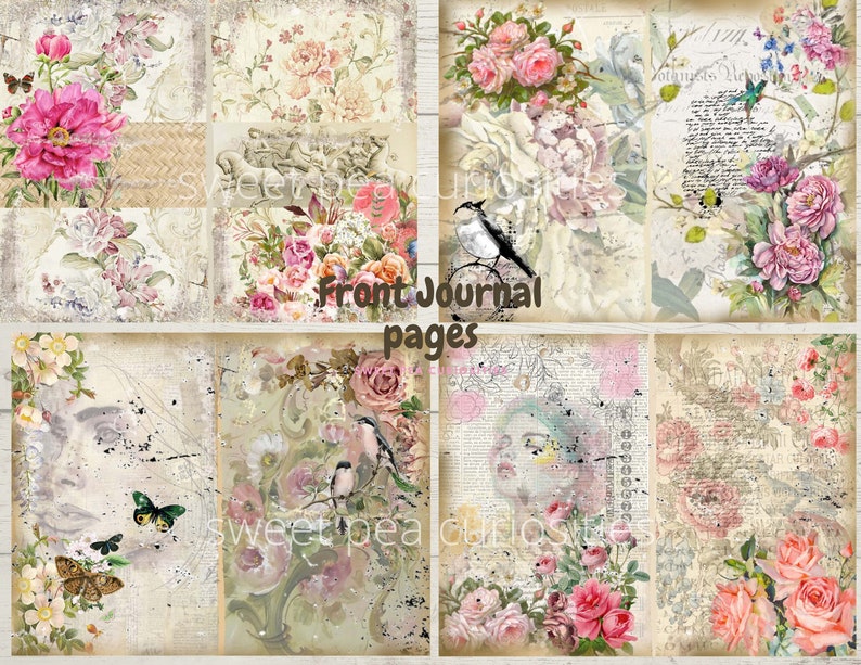 Junk Journal Kit Vintage Flowers Junk Journal Ephemera - Etsy