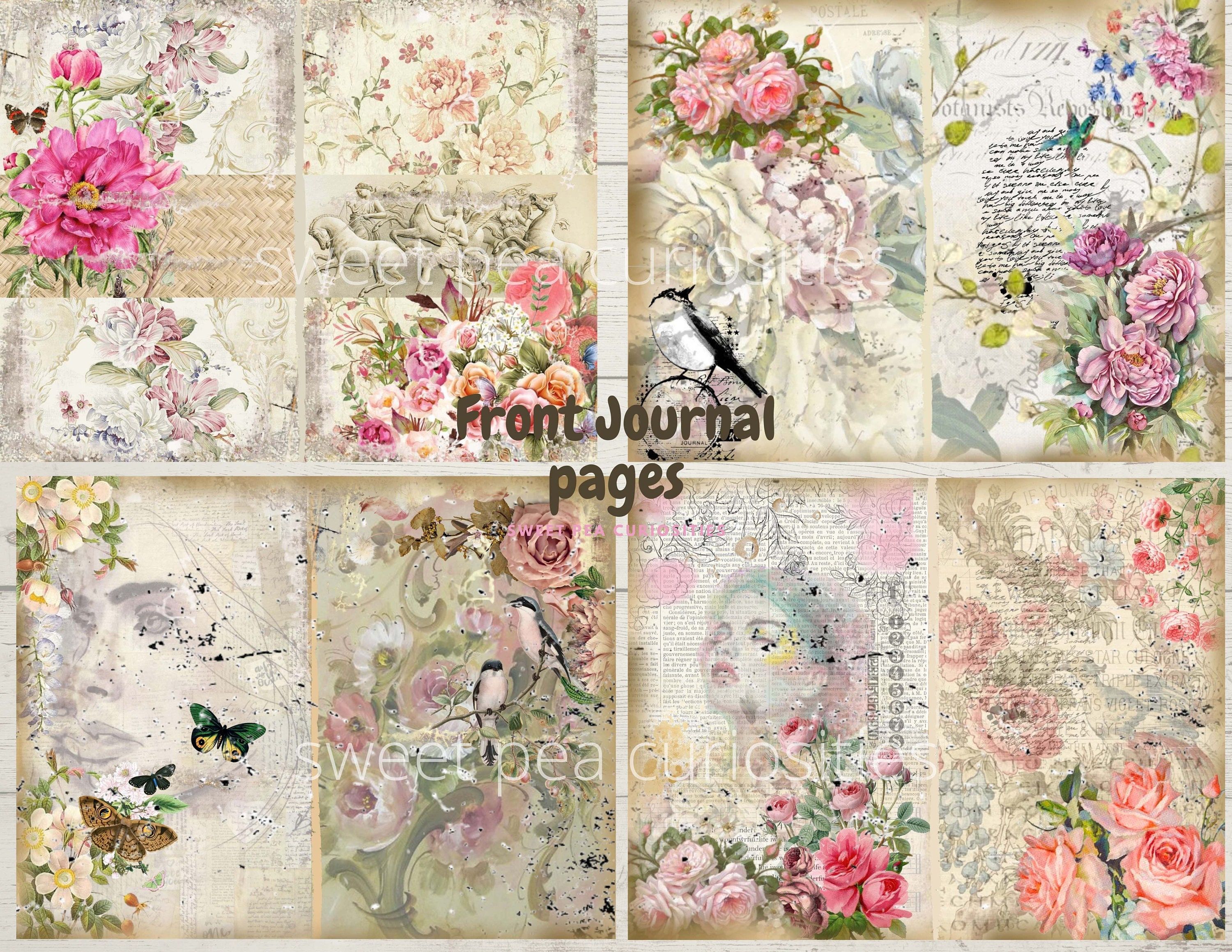 Junk Journal Kit Vintage Flowers Junk Journal Ephemera - Etsy