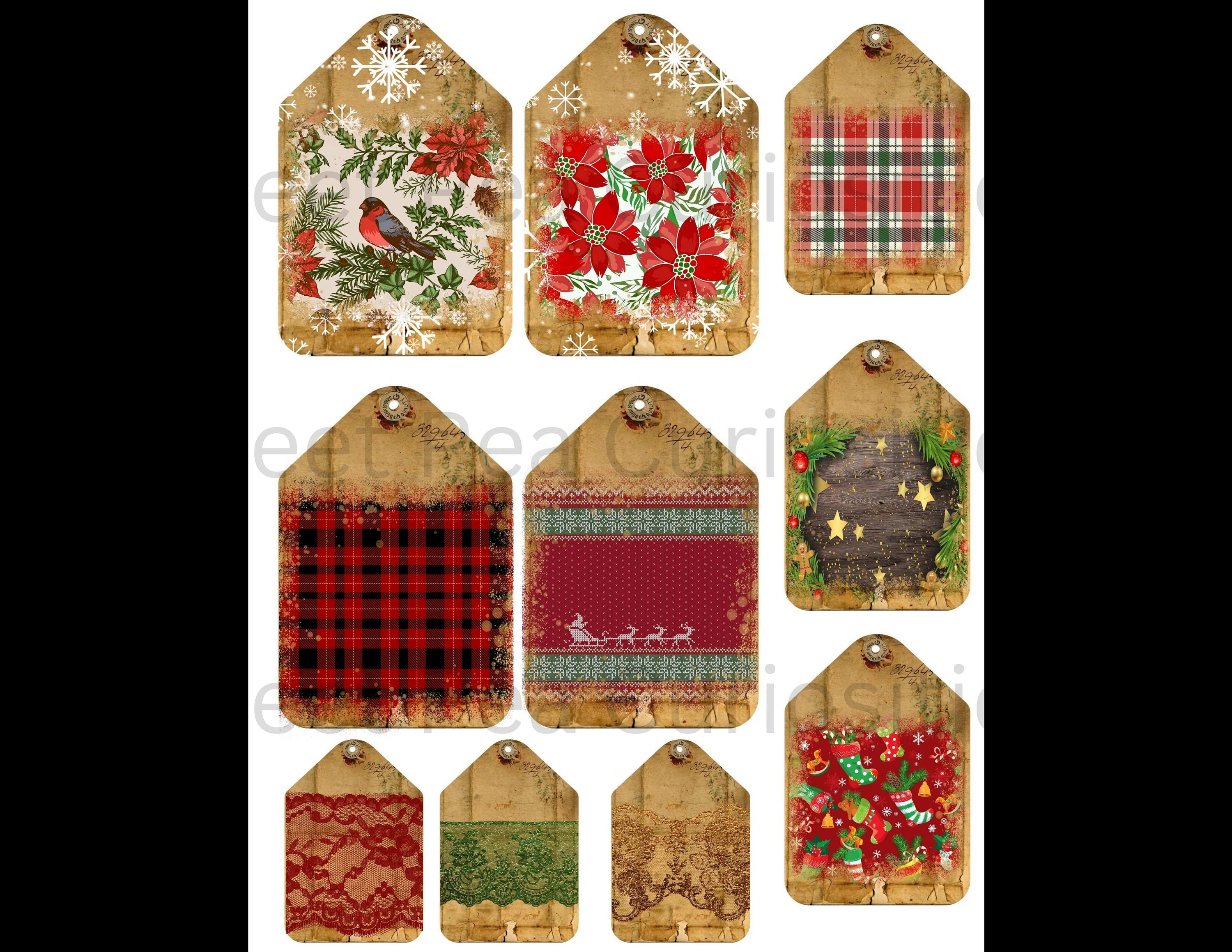 Christmas Tags Junk Journal Printable Digital Download - Etsy