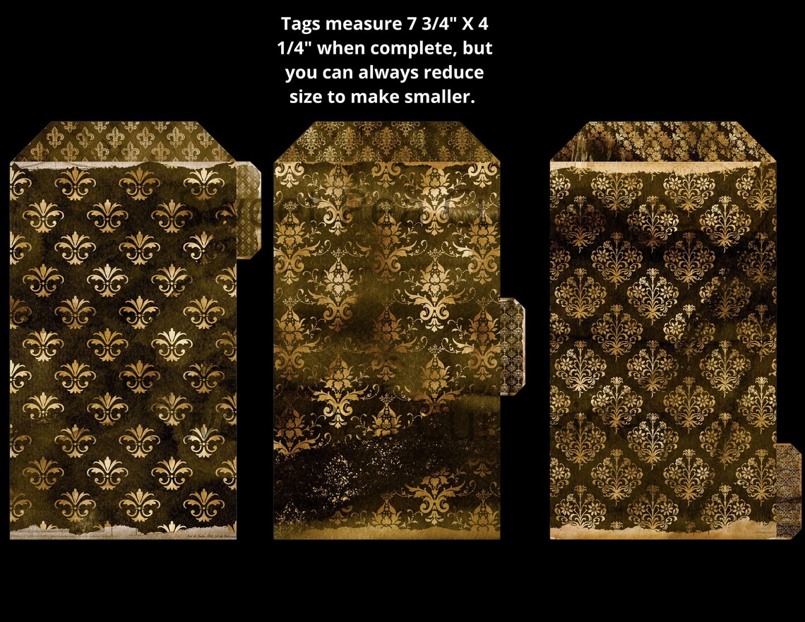 File Folder Tags Digital Download Printable Junk Journal - Etsy