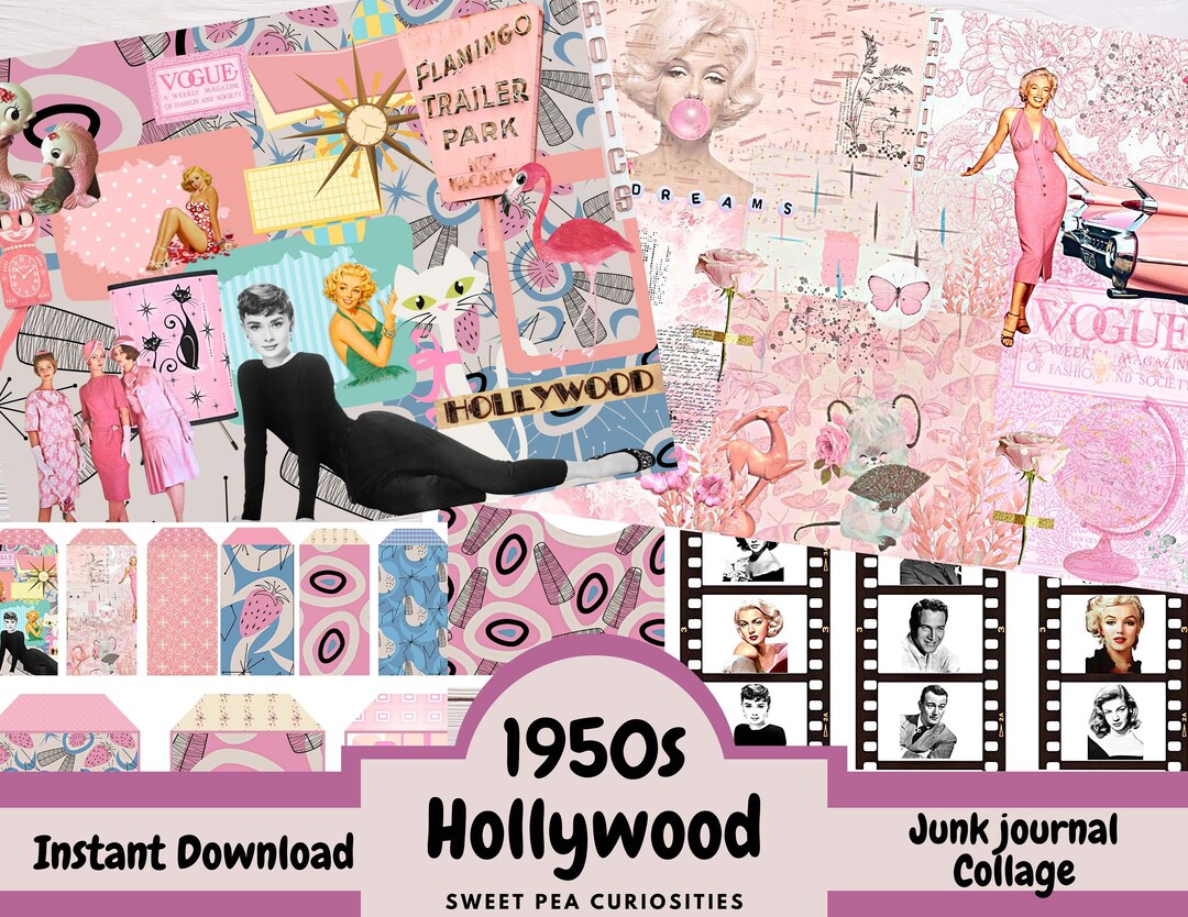 1950's Junk Journal, Kit, Digital, Download, Printable, Collage ...