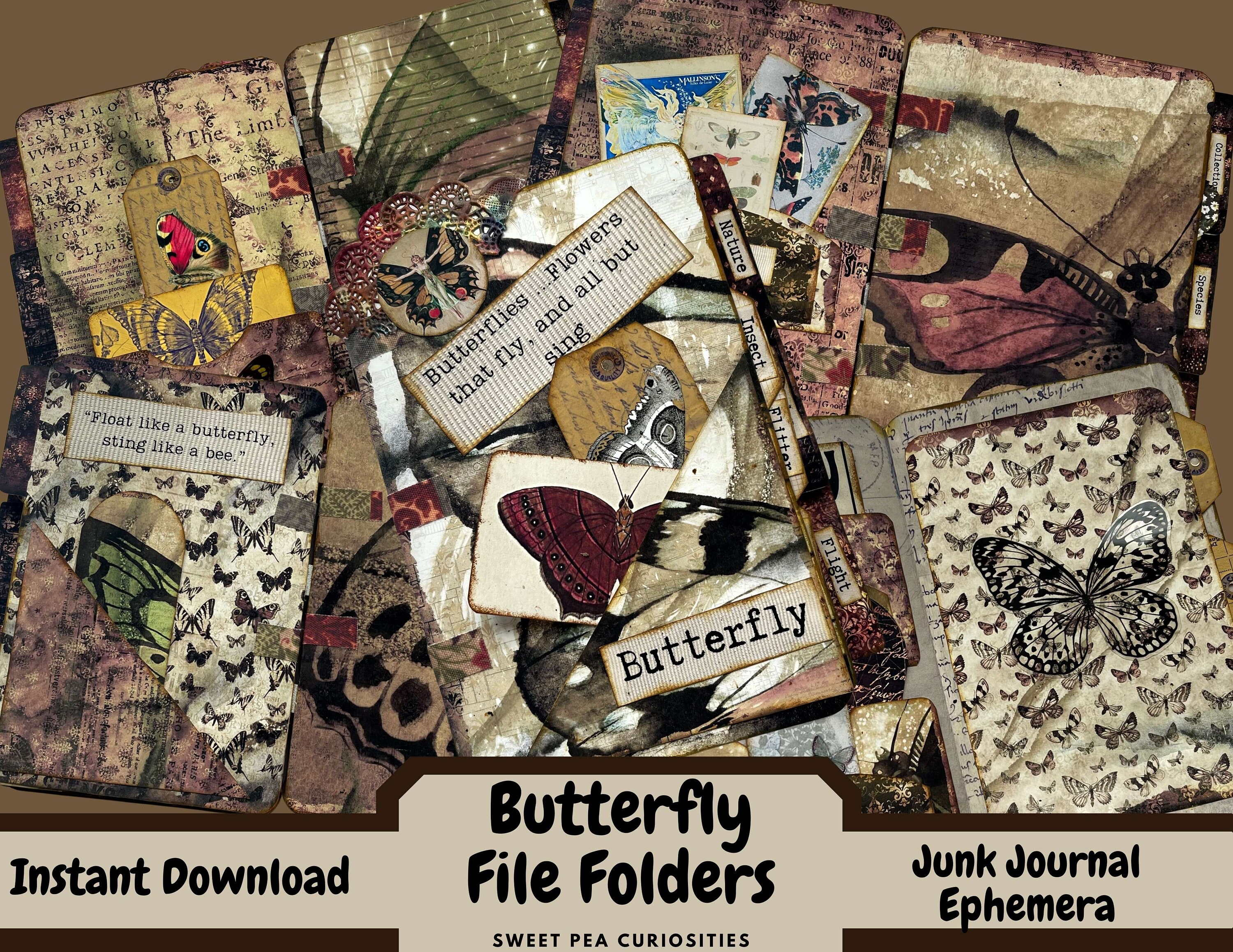 Junk Journal File Folders Botanical Digital Download - Etsy