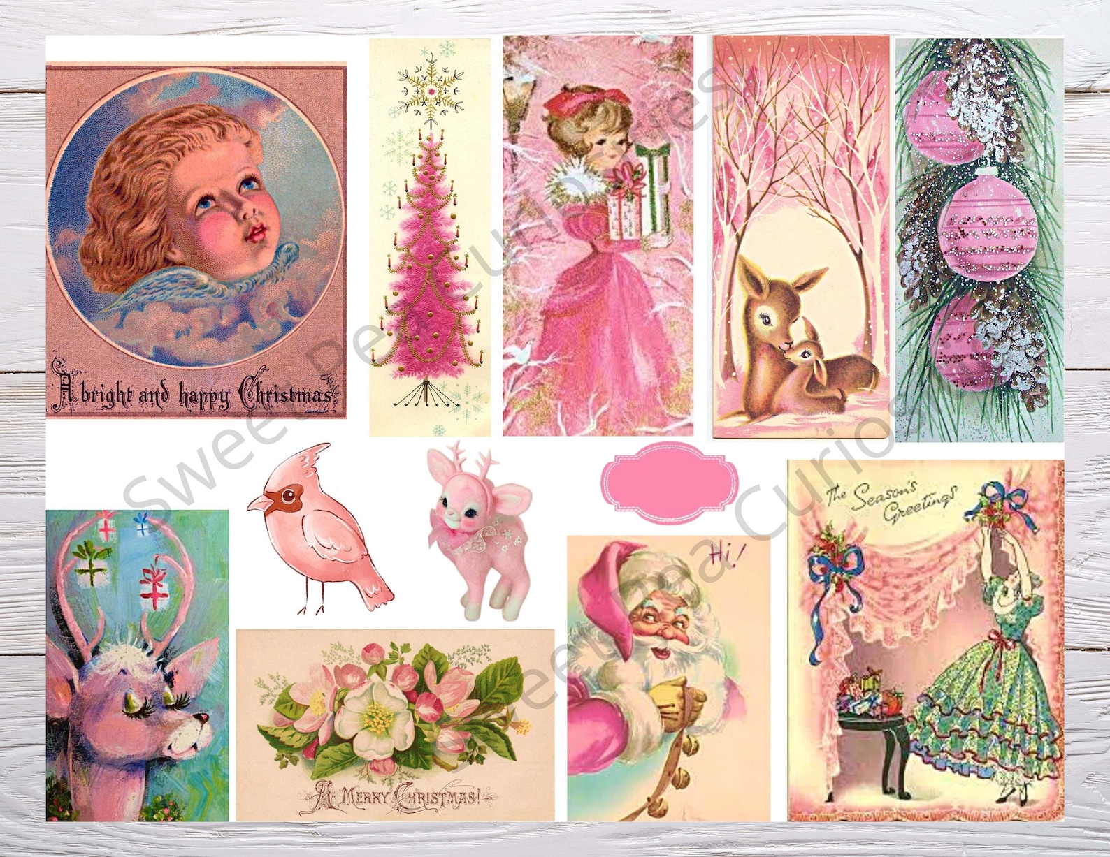 Pink Ephemera Collage Paper Junk Journal Mixed Media - Etsy