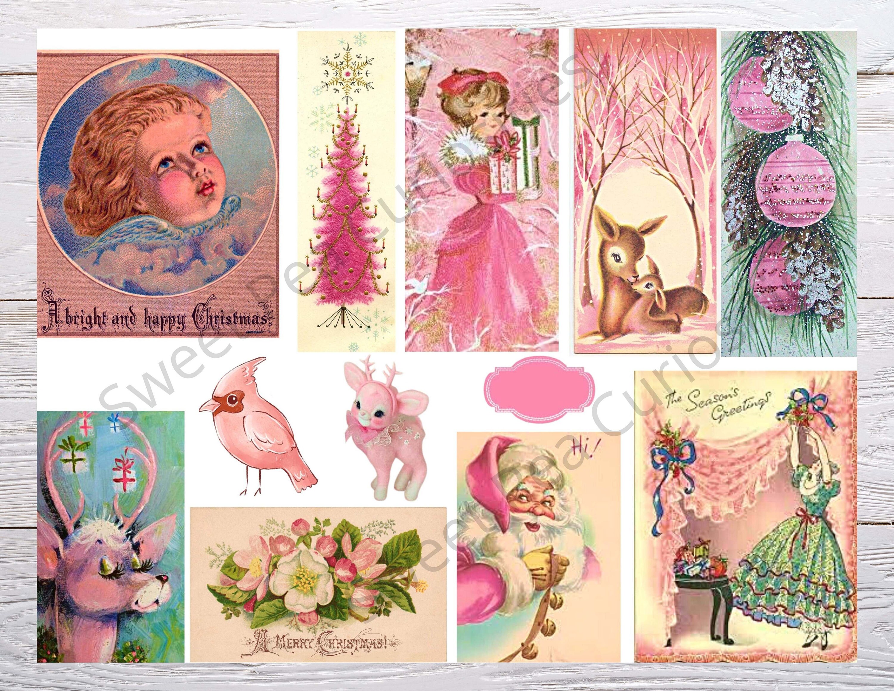 Pink Ephemera Collage Paper Junk Journal Mixed Media - Etsy