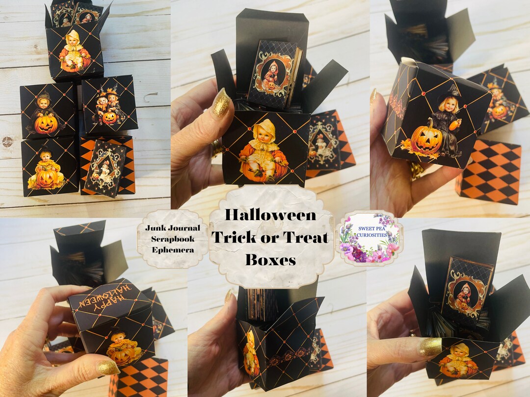 Halloween Trick or Treat Boxes, Kit, Digital, Download, Printable, Junk ...