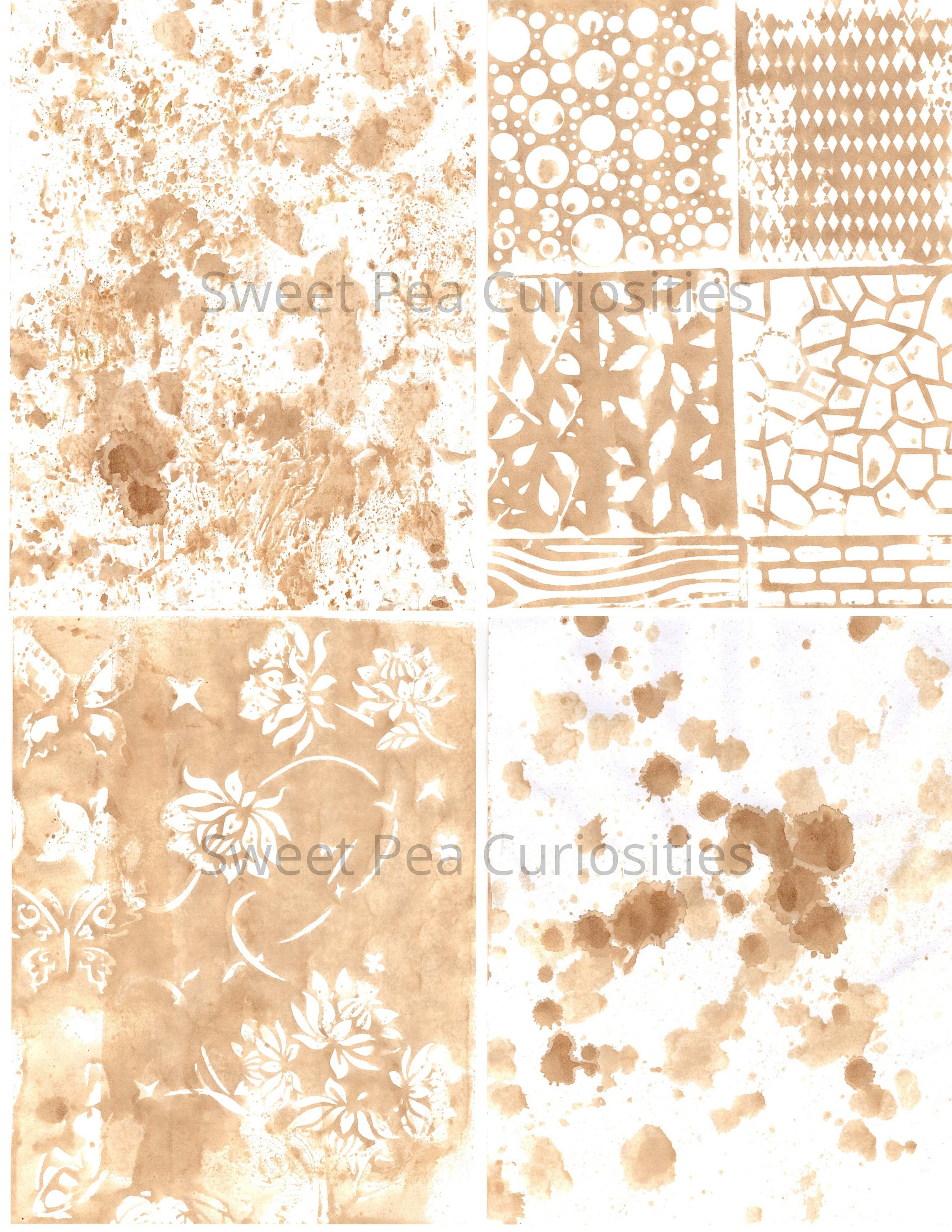 Junk Journal 30 Papers Coffee Dyed Pattern Paper Junk | Etsy