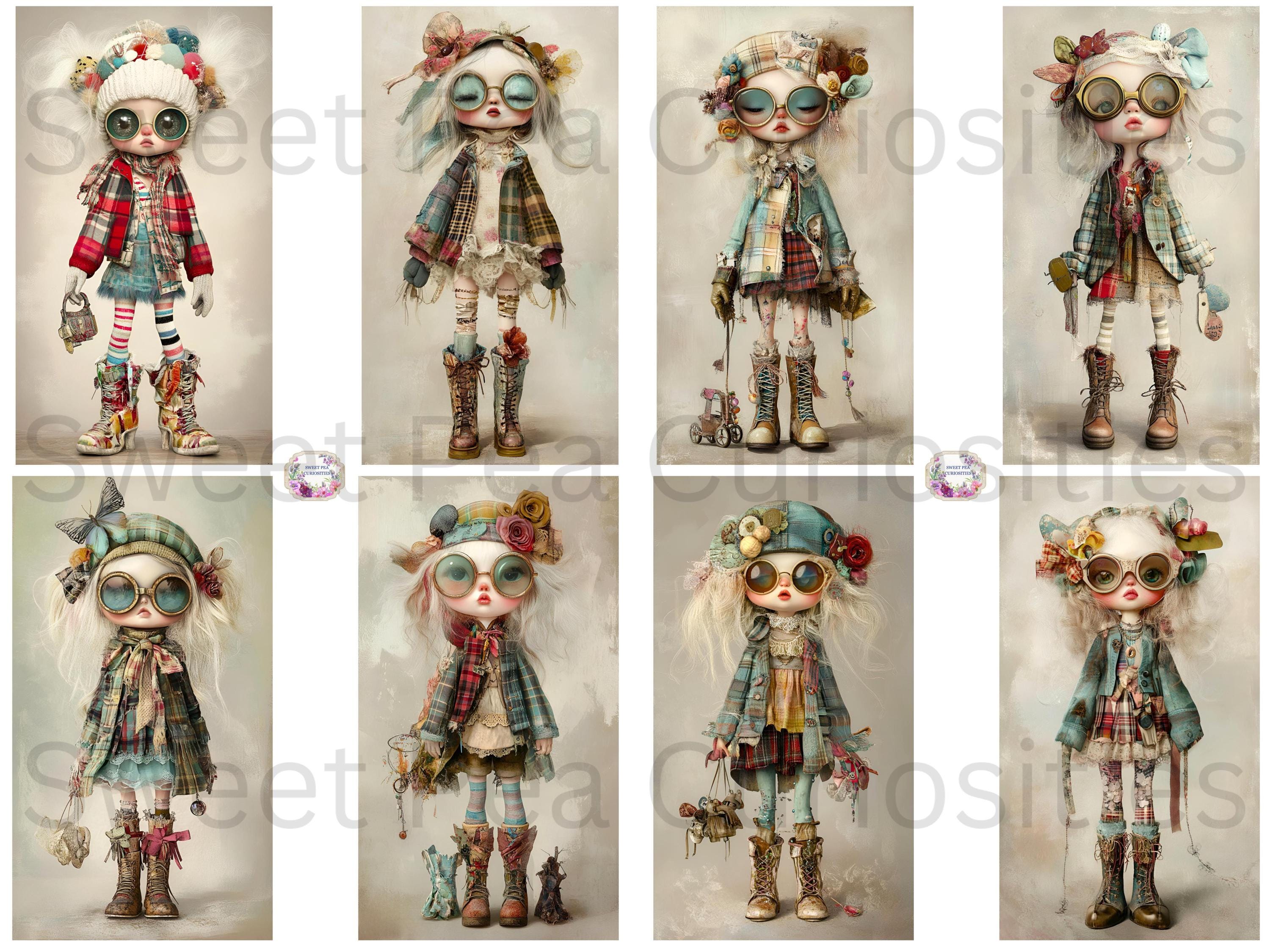 Steampunk, Girls With Glasses, Junk Journal Kit, Digital, Download ...
