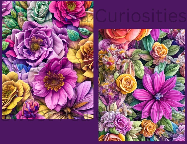 Vibrant Flowers Digital Download Printable Junk Journal - Etsy