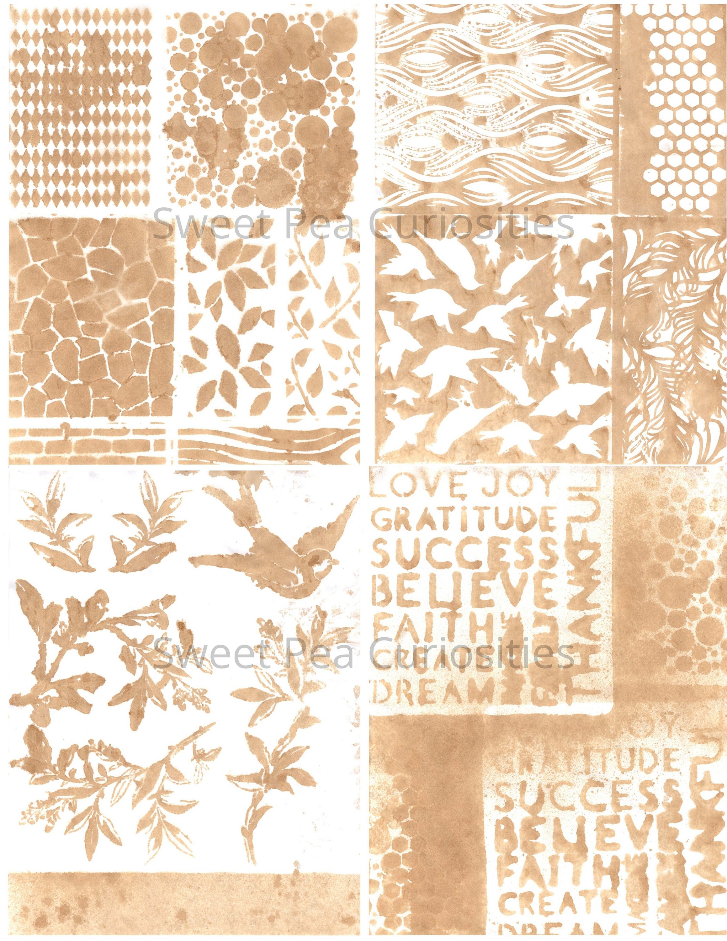 Junk Journal 30 Papers Coffee Dyed Pattern Paper Junk | Etsy