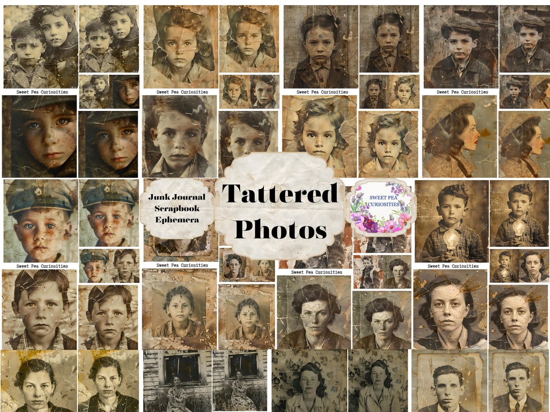 Tattered, Photos, Mixed Media, Junk Journal, Vintage, Printable ...
