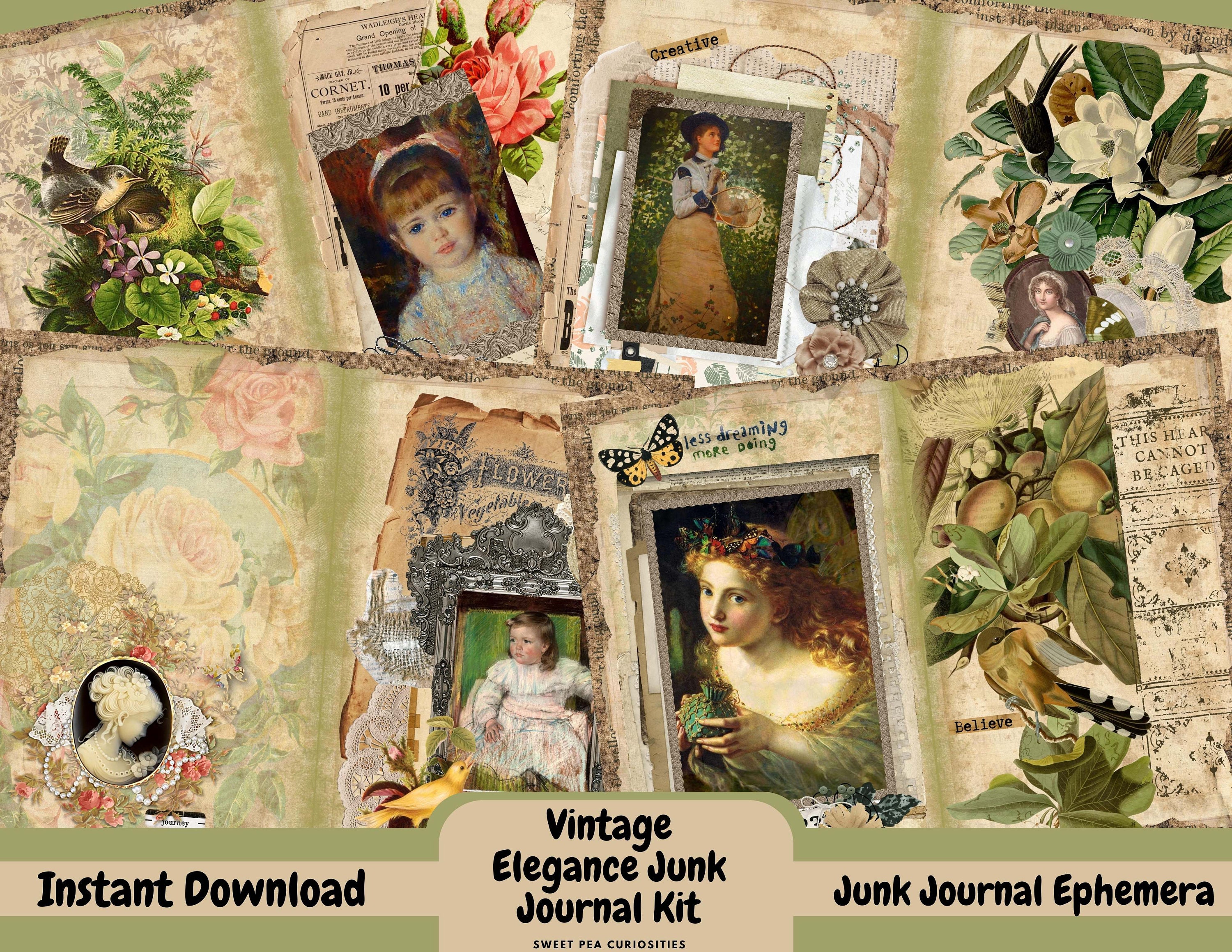 Vintage Junk Journal Kit Printable Download Digital Junk - Etsy