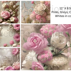 Flowers, Journal, Digital, Download, Printable, Junk Journal Supplies ...