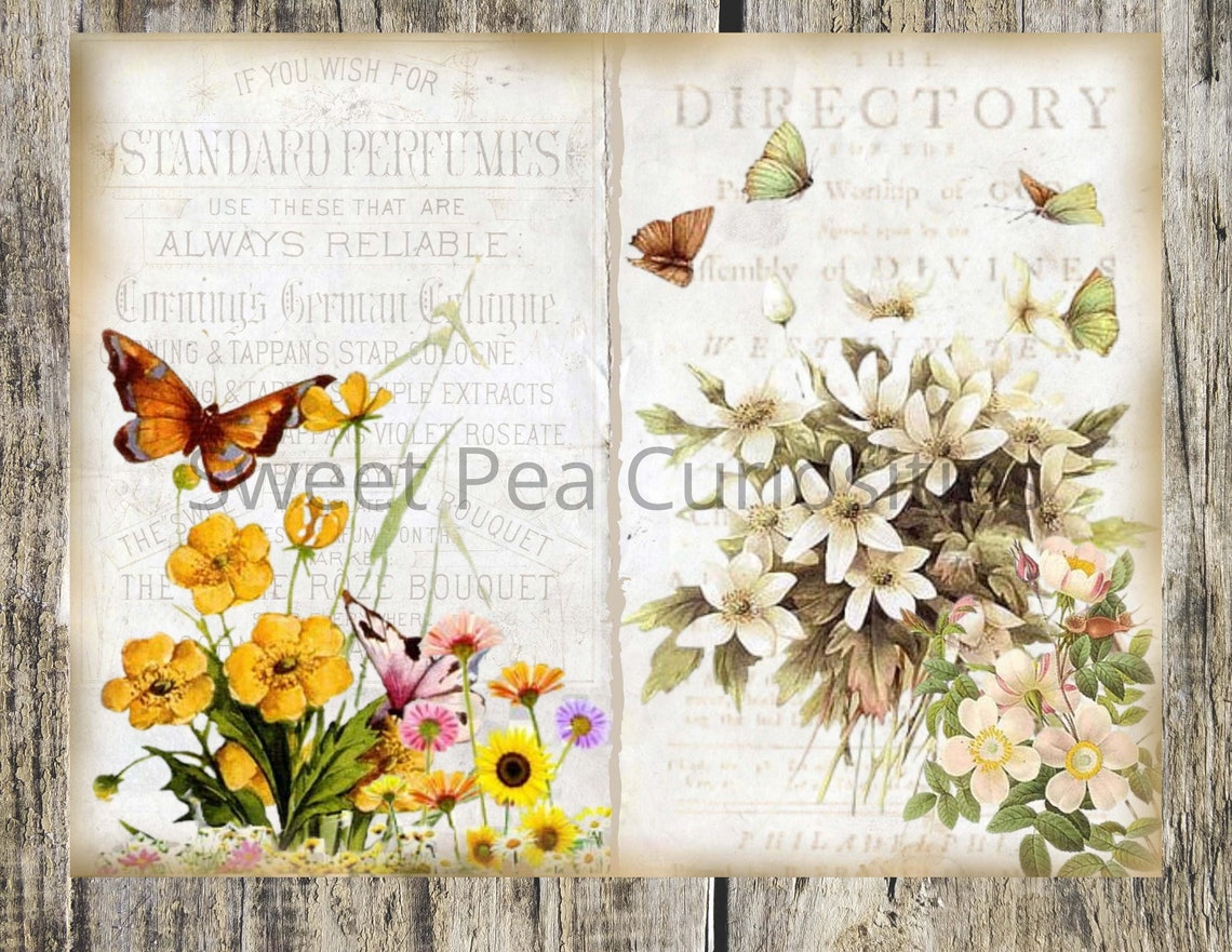 Junk Journal Wildflowers Junk journal kit junk journal | Etsy