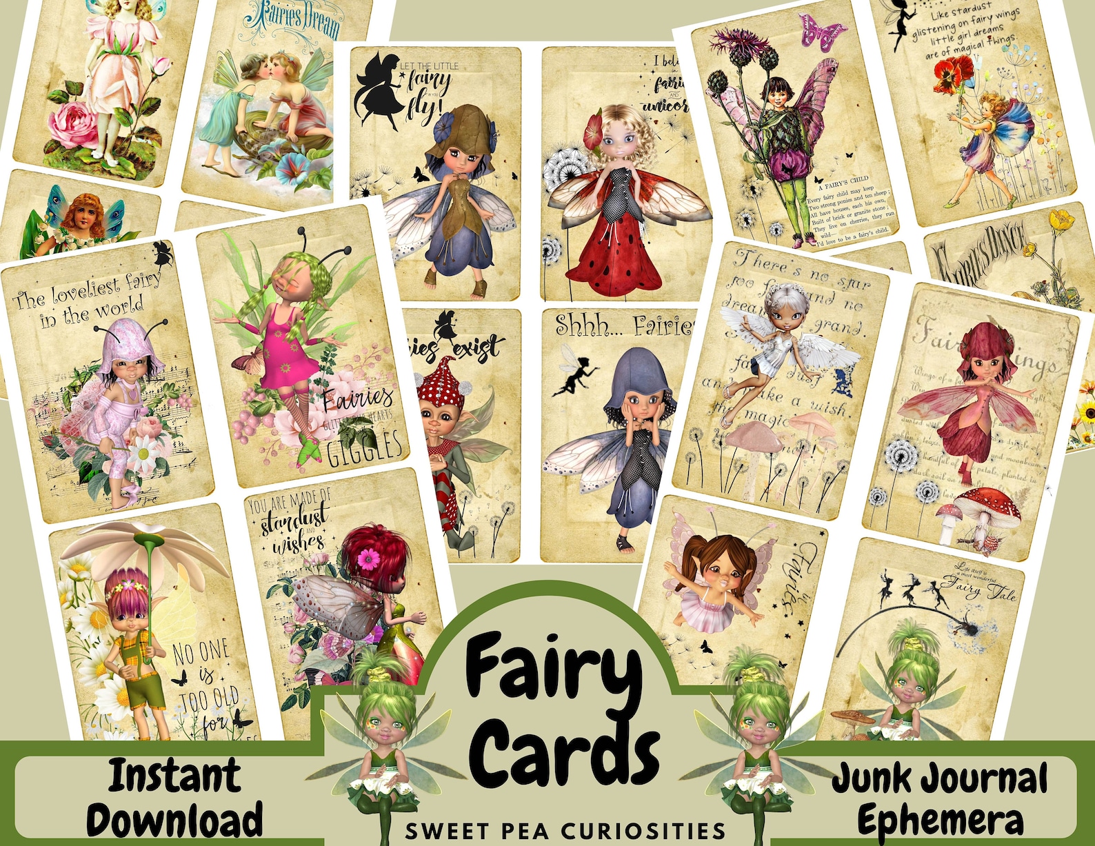 Fairy Cards Digital Download Printable Junk Journal - Etsy